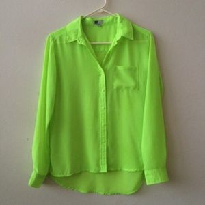 Kut from the Kloth | Tops | Neon Yellow Button Down With Front Pocket ...
